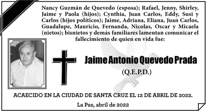 Jaime Antonio Quevedo Prada - El Diario - Bolivia