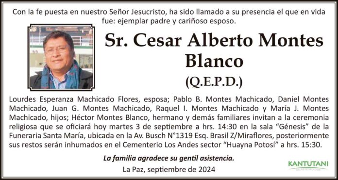 Sr. Cesar Alberto Montes Blanco - El Diario - Bolivia