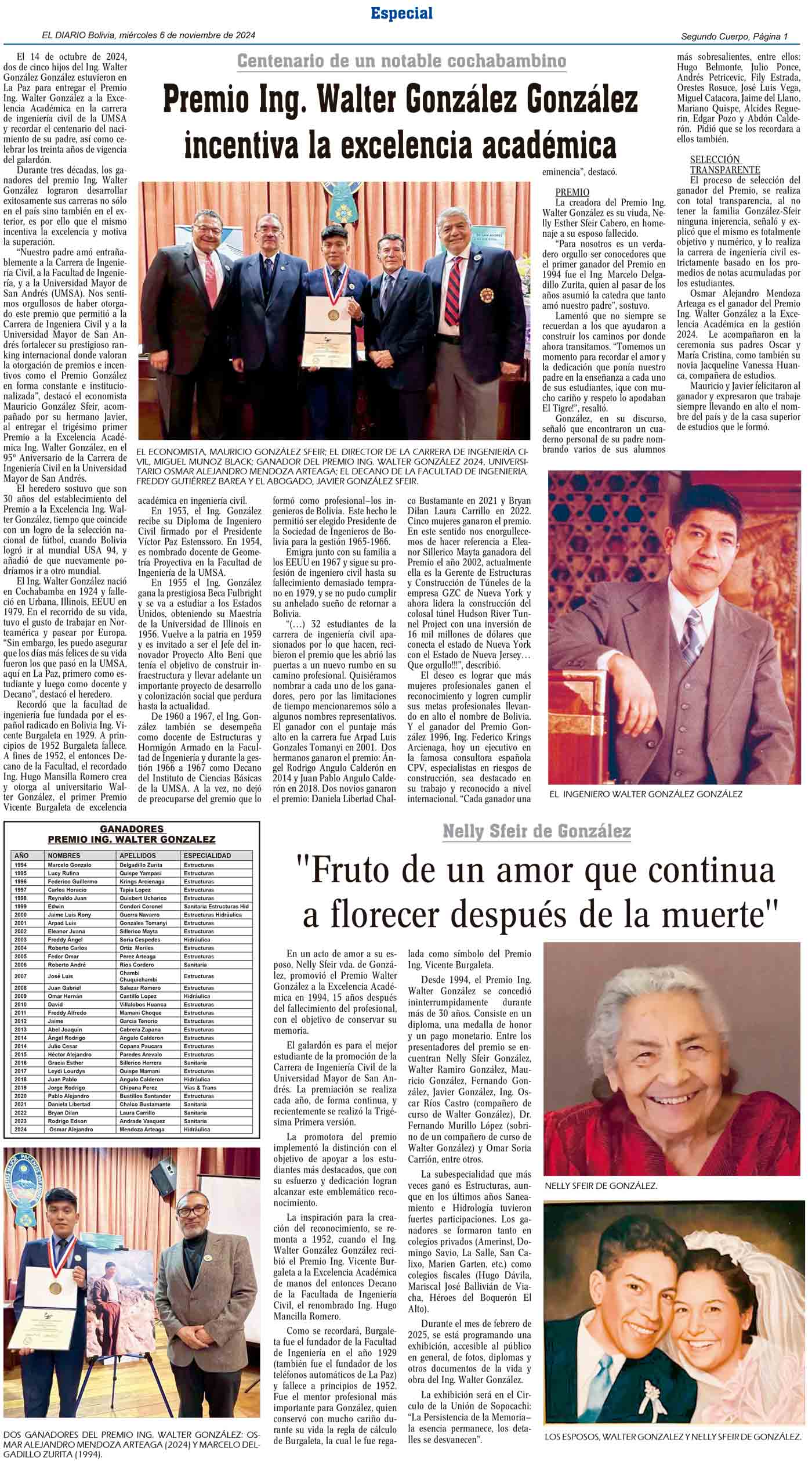 Premio Ing. Walter González González incentiva la excelencia académica ...