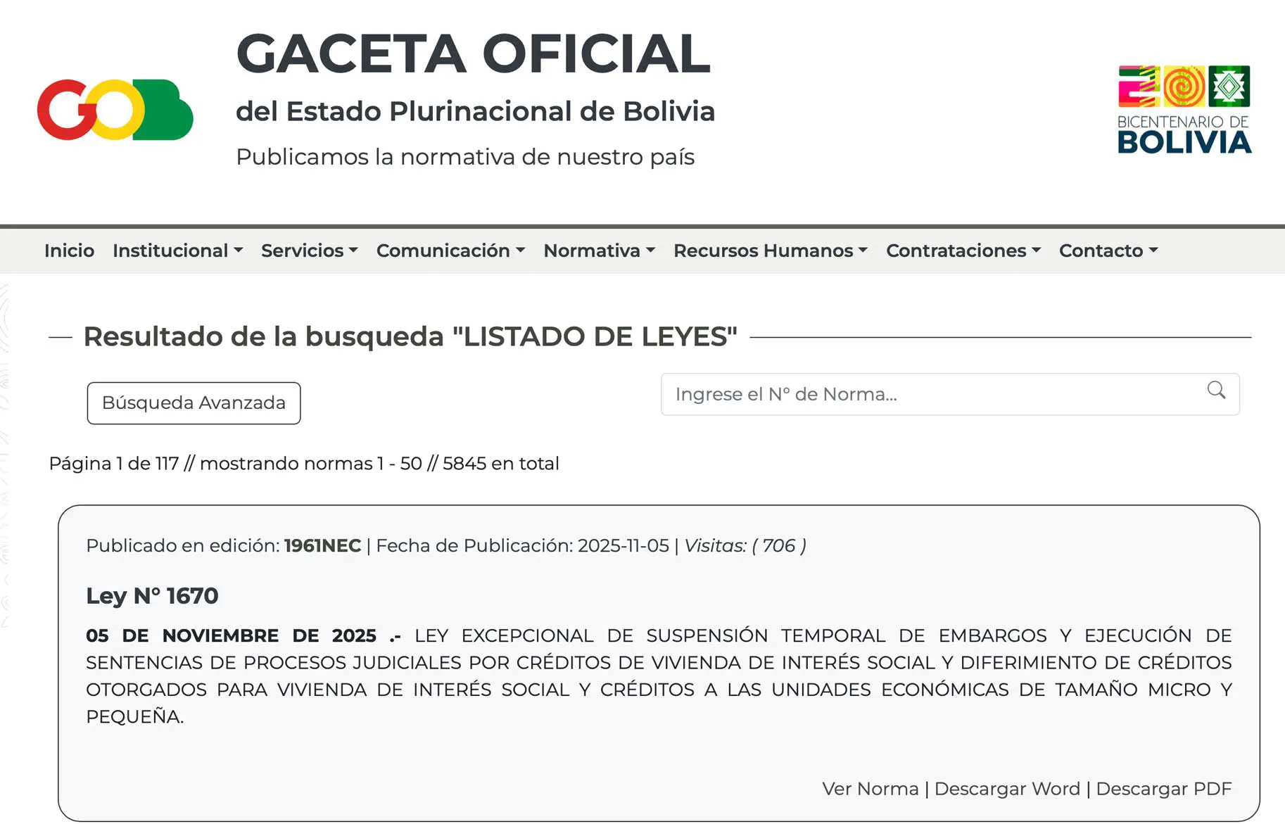 Arce promulga ley de diferimiento; norma está publicada en la Gaceta ...